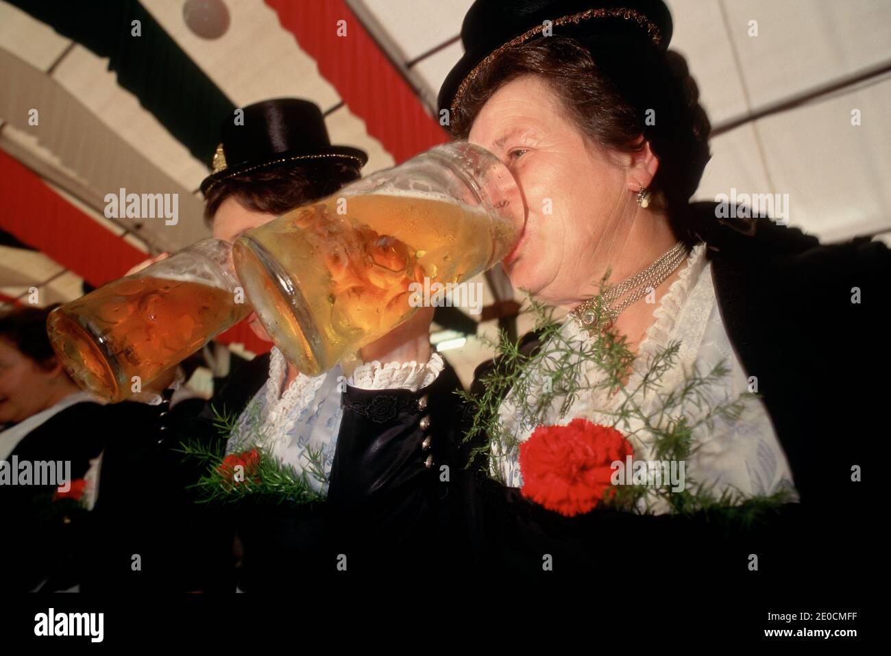 Germany /Bavaria /Munich/ Oktoberfest - Bavarian festival with two ...