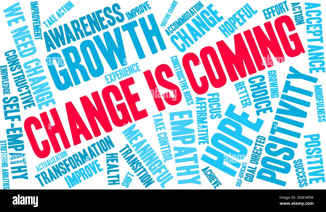 Change Is Coming word cloud on a white background Stock Vector Image ...