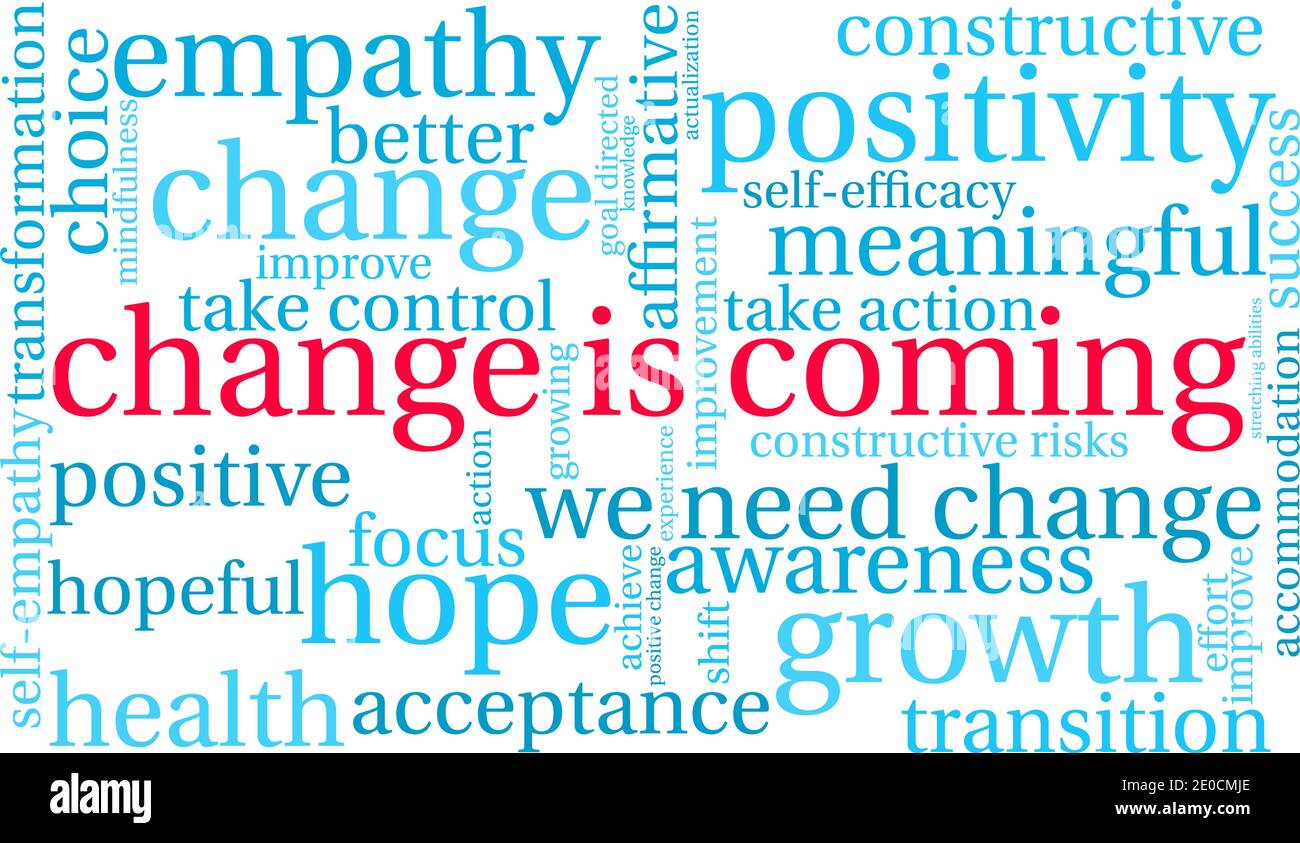 Change Is Coming word cloud on a white background Stock Vector Image ...