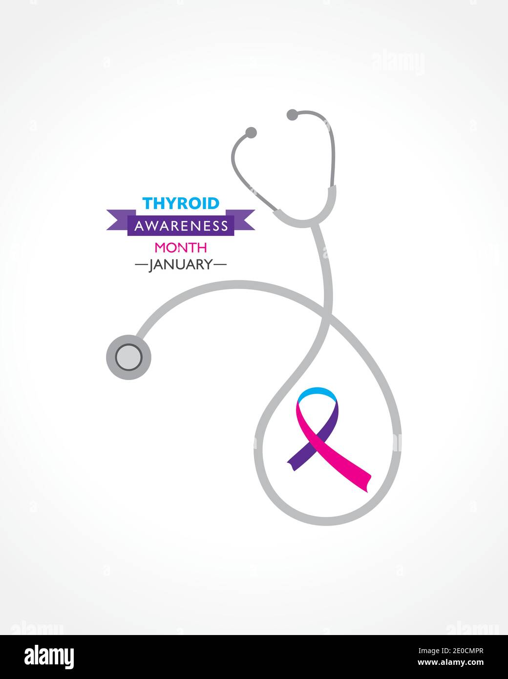 Vector illustration of Thyroid Awareness Month observed in January ...