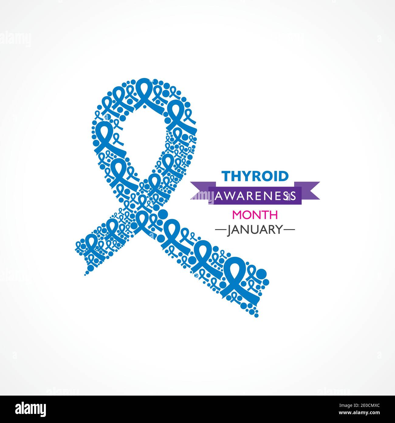 Vector illustration of Thyroid Awareness Month observed in January ...