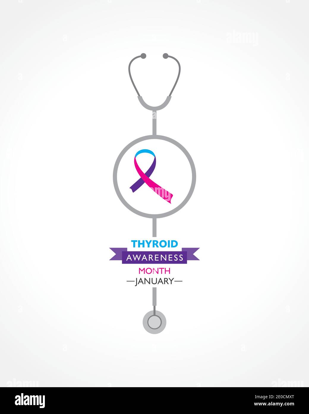 Vector illustration of Thyroid Awareness Month observed in January ...