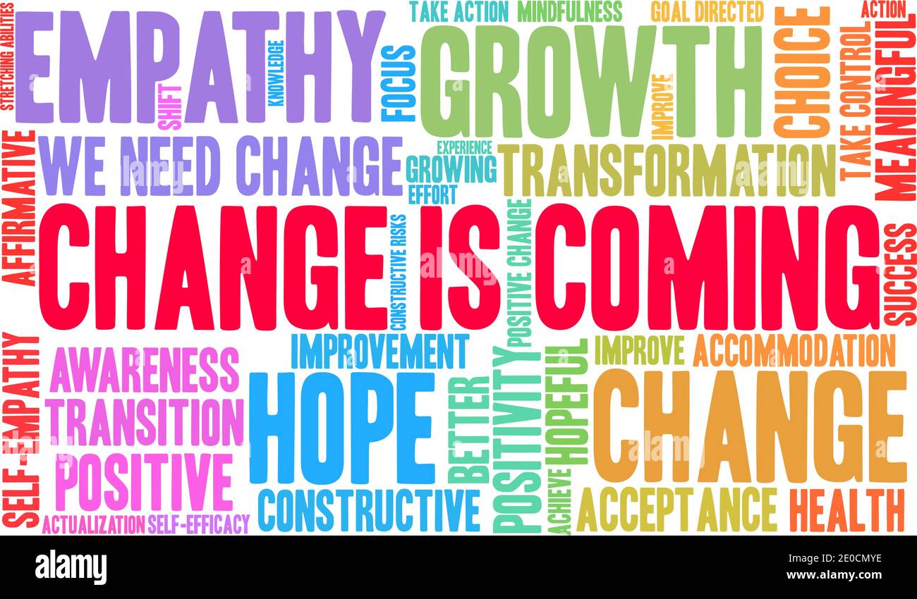 Change Is Coming word cloud on a white background Stock Vector Image ...