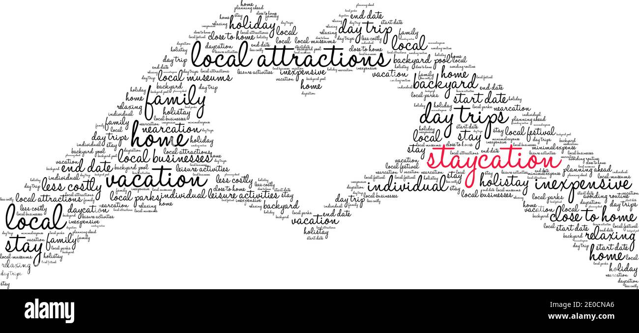 Staycation word cloud on a white background Stock Vector Image & Art ...