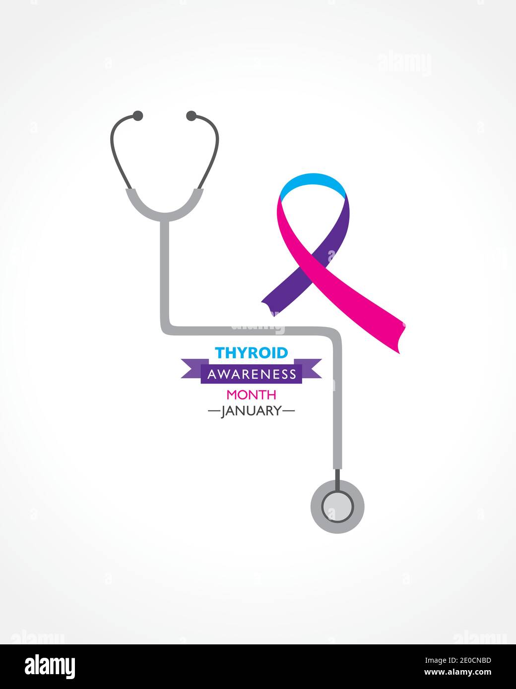 Vector illustration of Thyroid Awareness Month observed in January ...