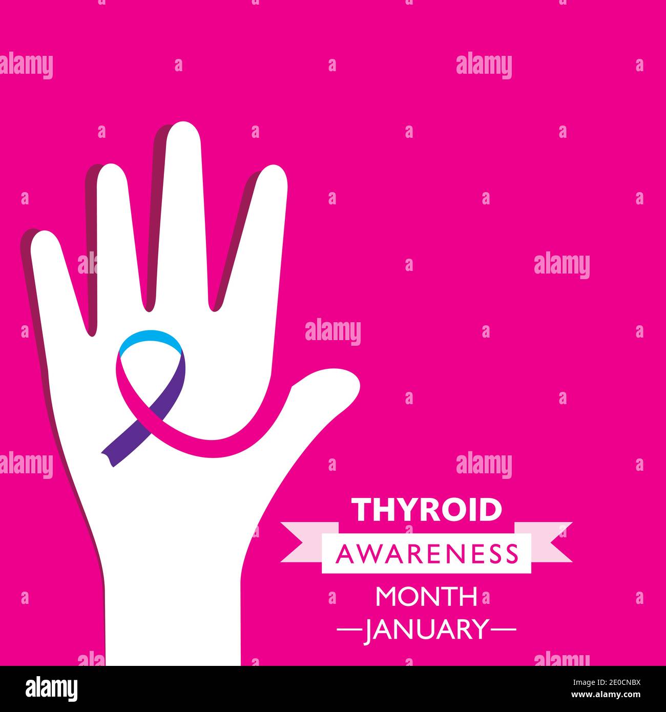 Vector illustration of Thyroid Awareness Month observed in January ...