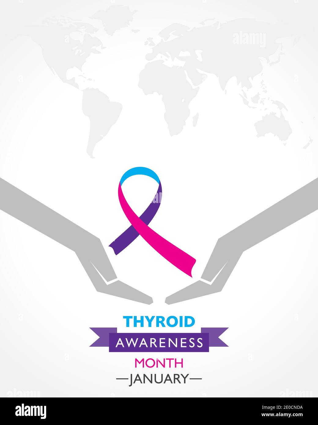 Vector illustration of Thyroid Awareness Month observed in January ...