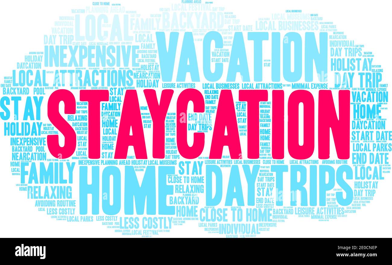 Staycation word cloud on a white background Stock Vector Image & Art ...