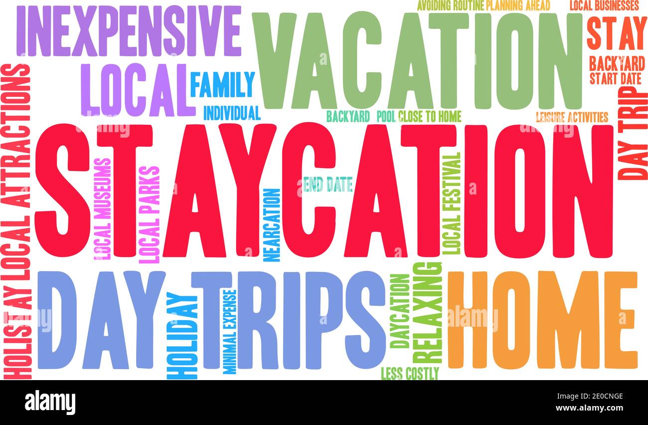 Staycation word cloud on a white background Stock Vector Image & Art ...