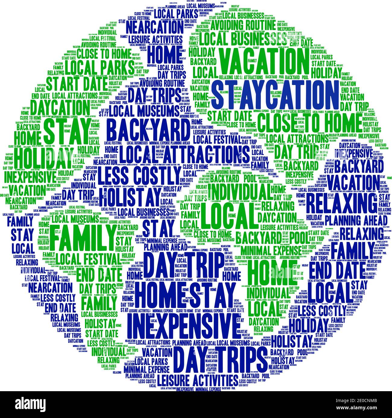 Staycation word cloud on a white background Stock Vector Image & Art ...