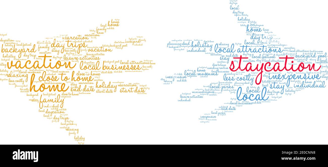 Staycation word cloud on a white background Stock Vector Image & Art ...
