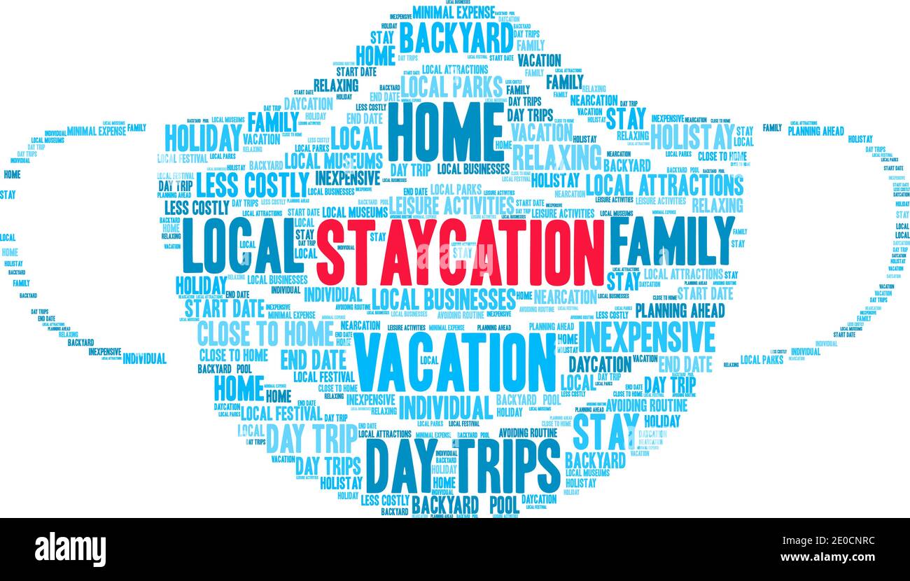 Staycation word cloud on a white background Stock Vector Image & Art ...