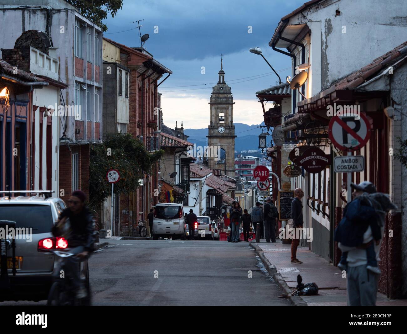 Bustling streets colorful house colonial historical building facades of ...