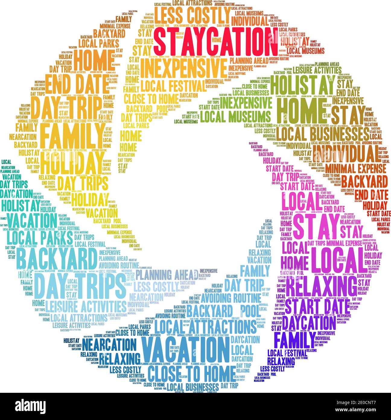 Staycation word cloud on a white background Stock Vector Image & Art ...