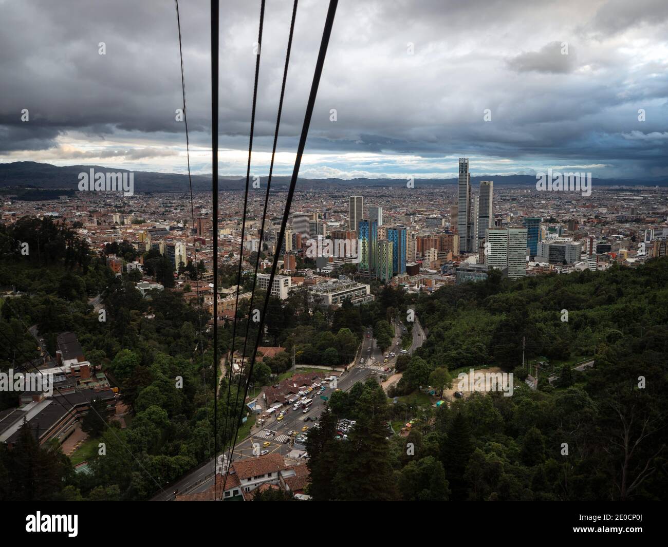 Panoramic view of Bogota downtown financial business district ...