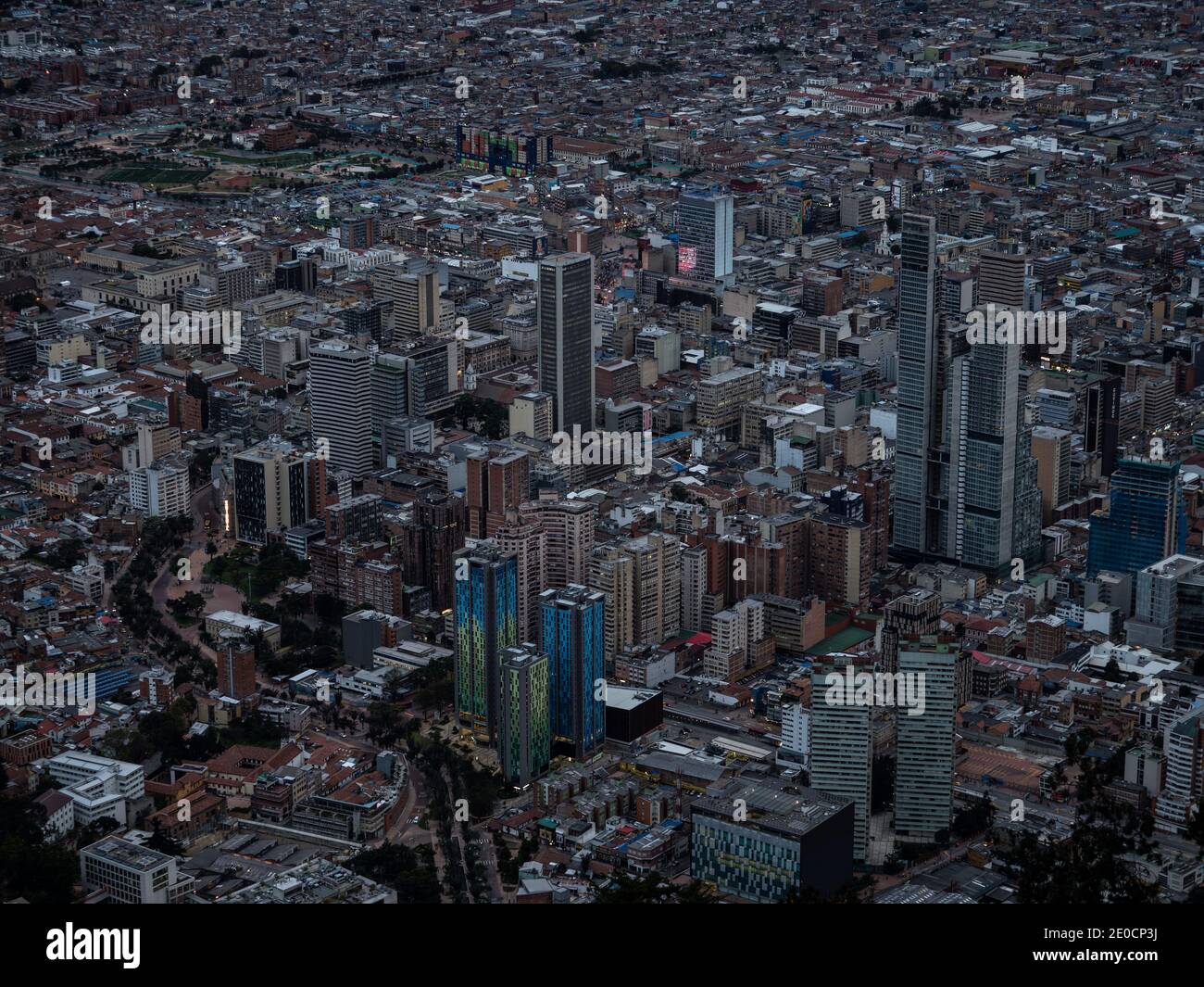 Panoramic view of Bogota downtown financial business district ...