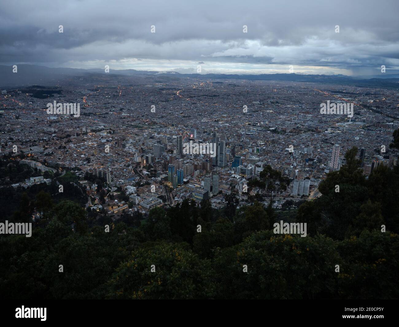 Panoramic view of Bogota downtown financial business district ...