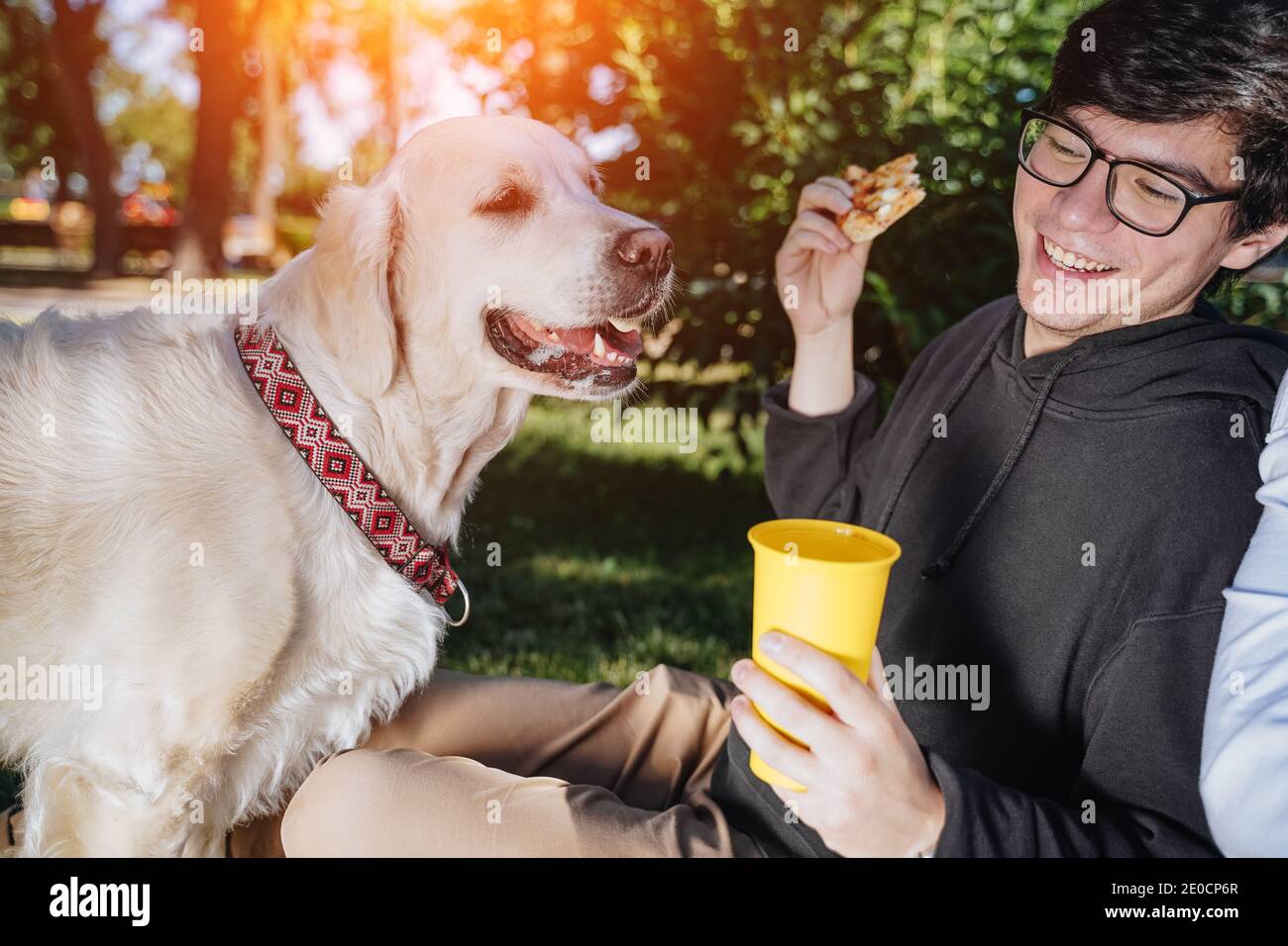 Owner feeds dog hi-res stock photography and images - Alamy