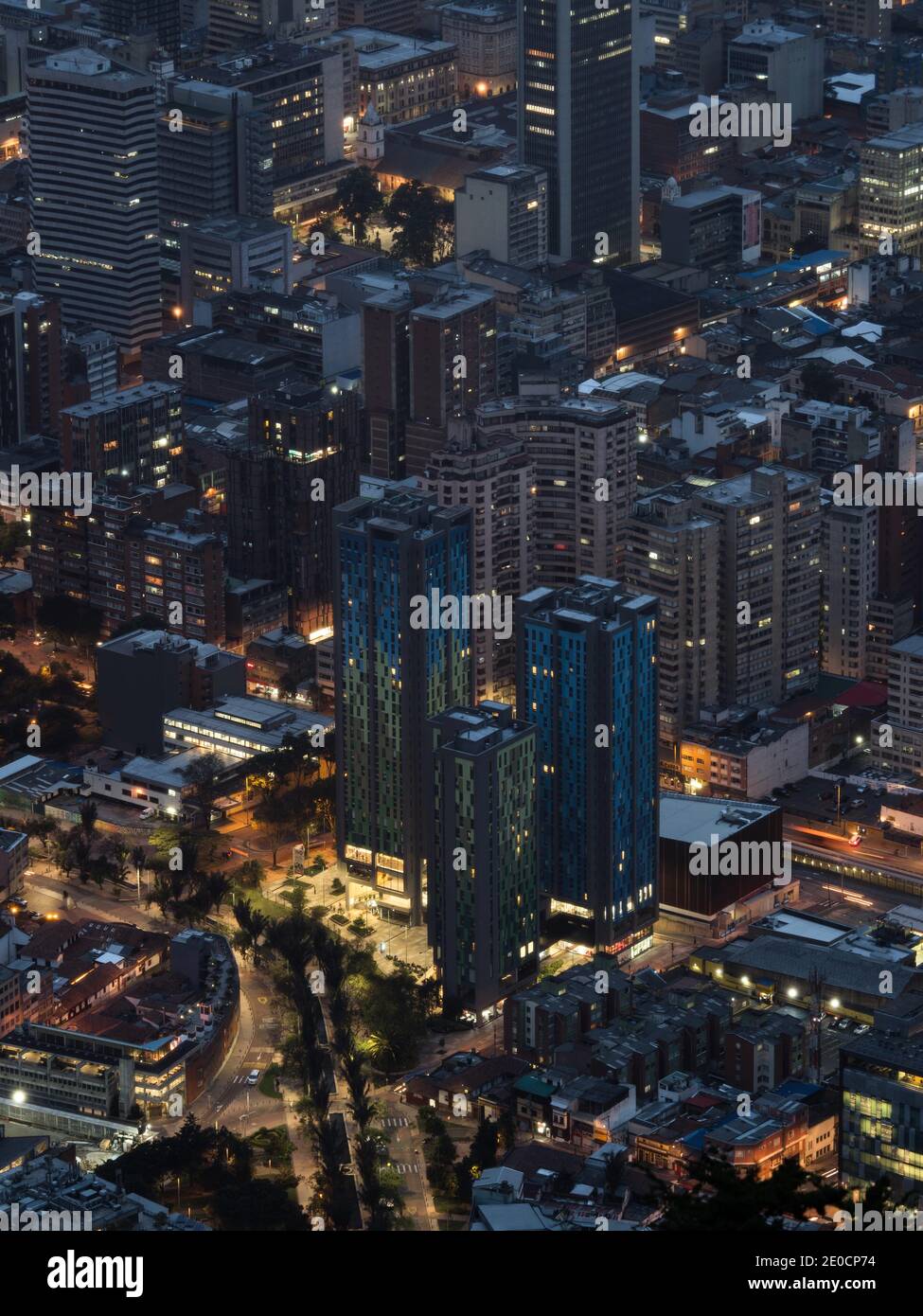 Panoramic view of Bogota downtown financial business district ...