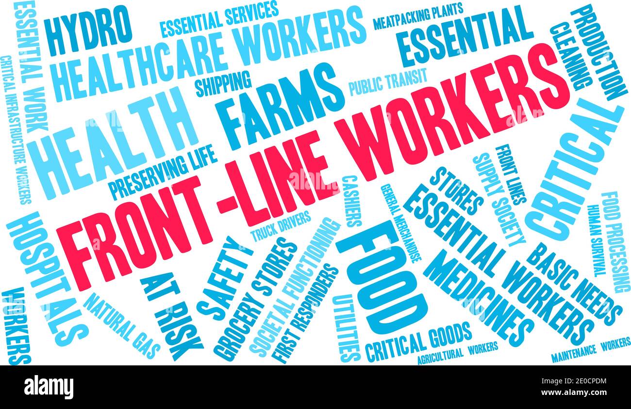 Front Line Workers word cloud on a white background Stock Vector Image ...