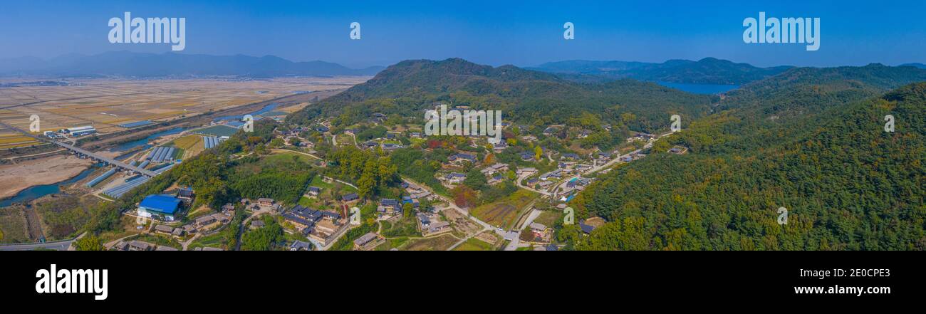 Aerial view of Yangdong Folk Village in Republic of Korea Stock Photo ...