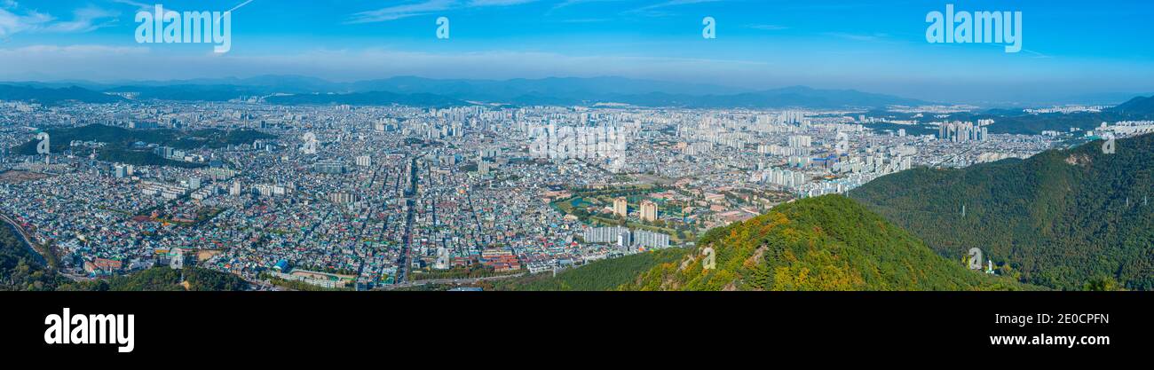 Aerial view of Daegu from Apsan mountain, Republic of Korea Stock Photo ...