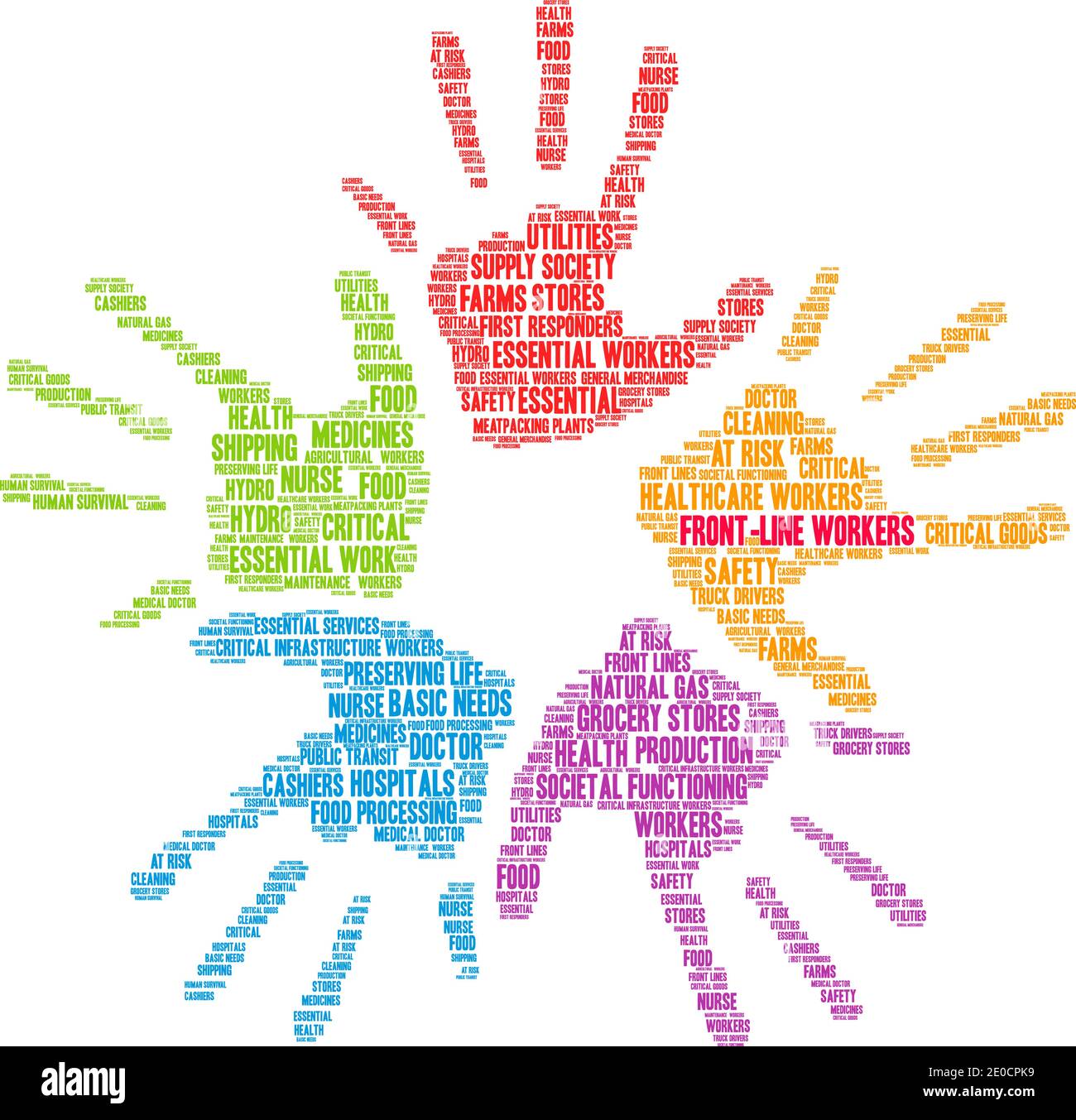 Front Line Workers word cloud on a white background Stock Vector Image ...