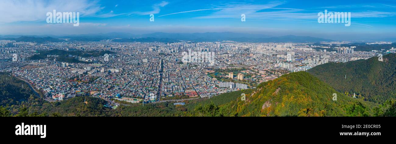 Aerial view of Daegu from Apsan mountain, Republic of Korea Stock Photo ...