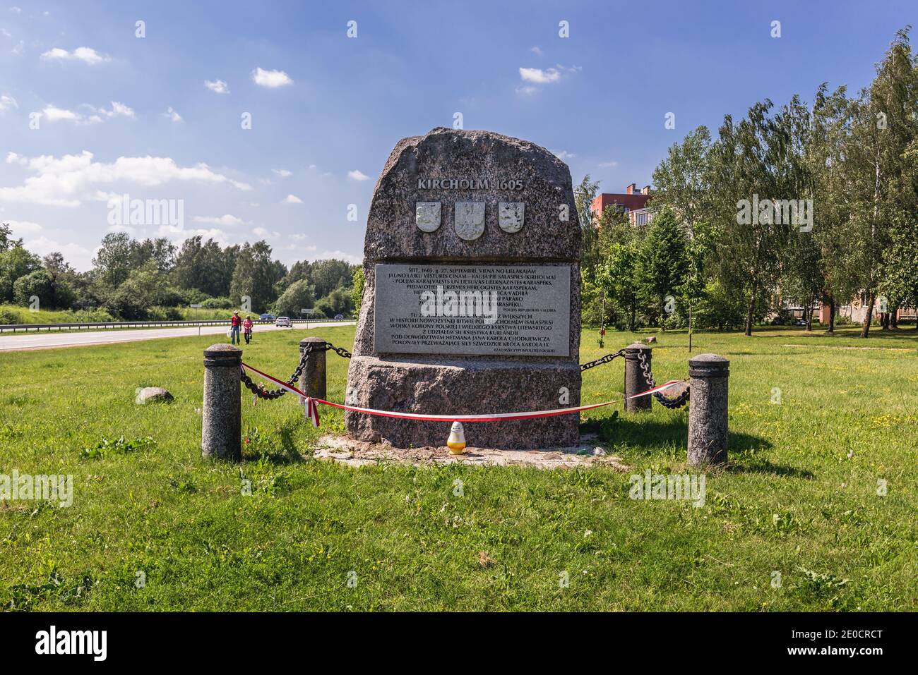 Battle of Kirchholm monument in Salaspils city, Republic of Latvia. In ...