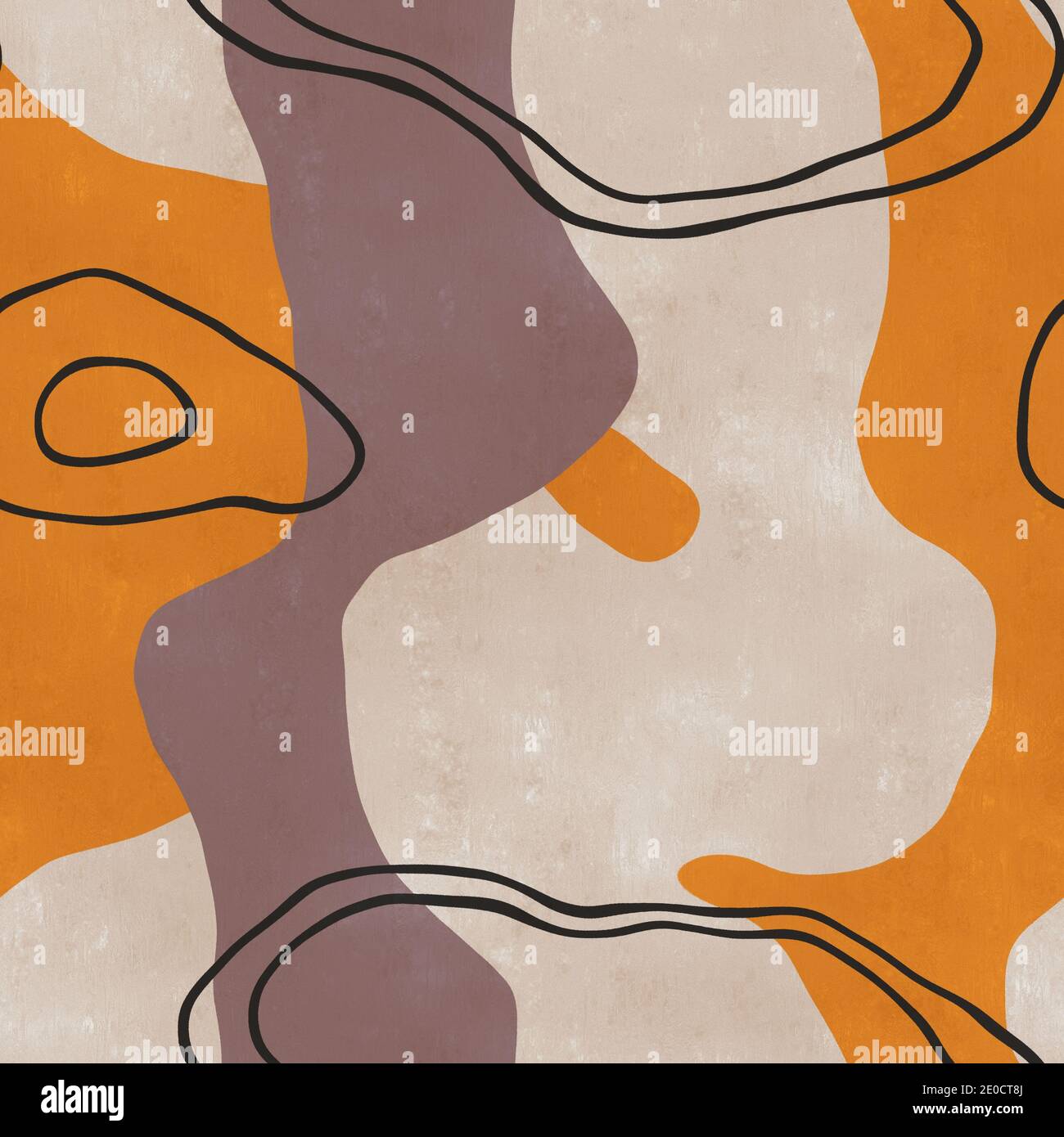 Seamless organic rounded curvy shapes naive design Stock Photo - Alamy