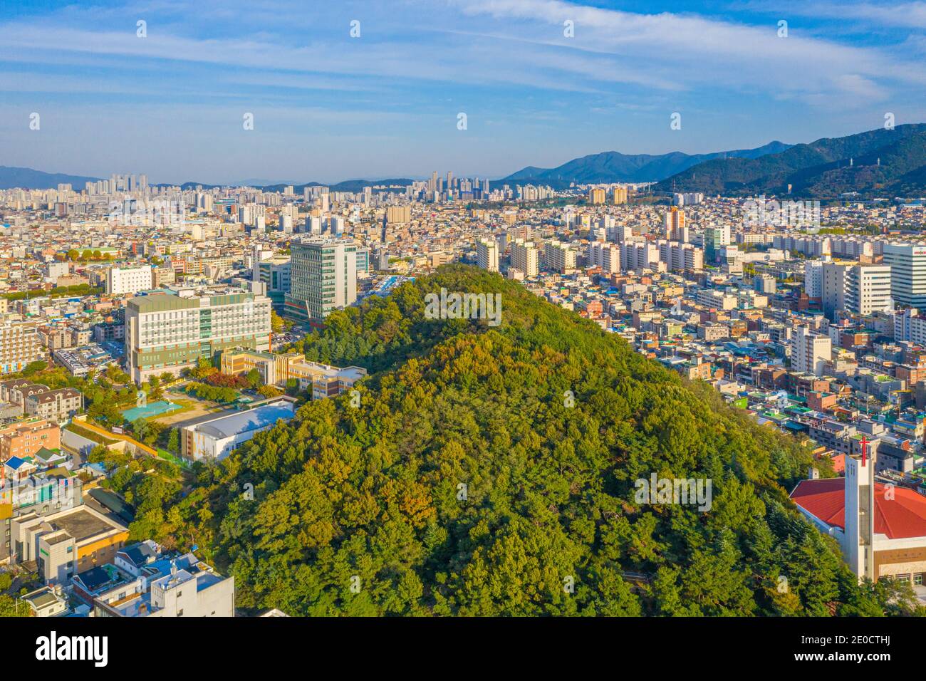 Aerial view of Korean city Daegu Stock Photo - Alamy