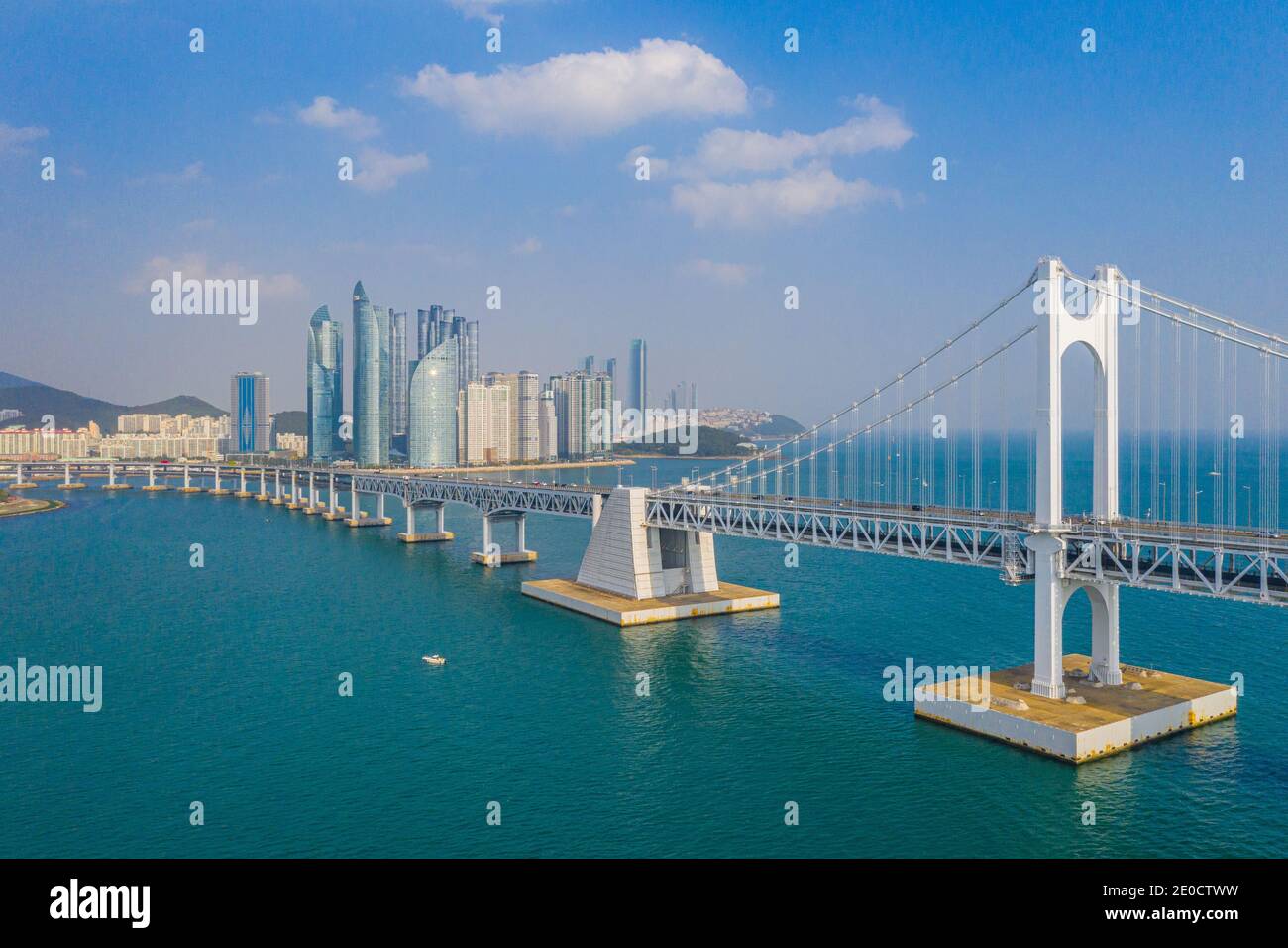 Aerial view of Gwangan bridge in Busan, Republic of Korea Stock Photo ...