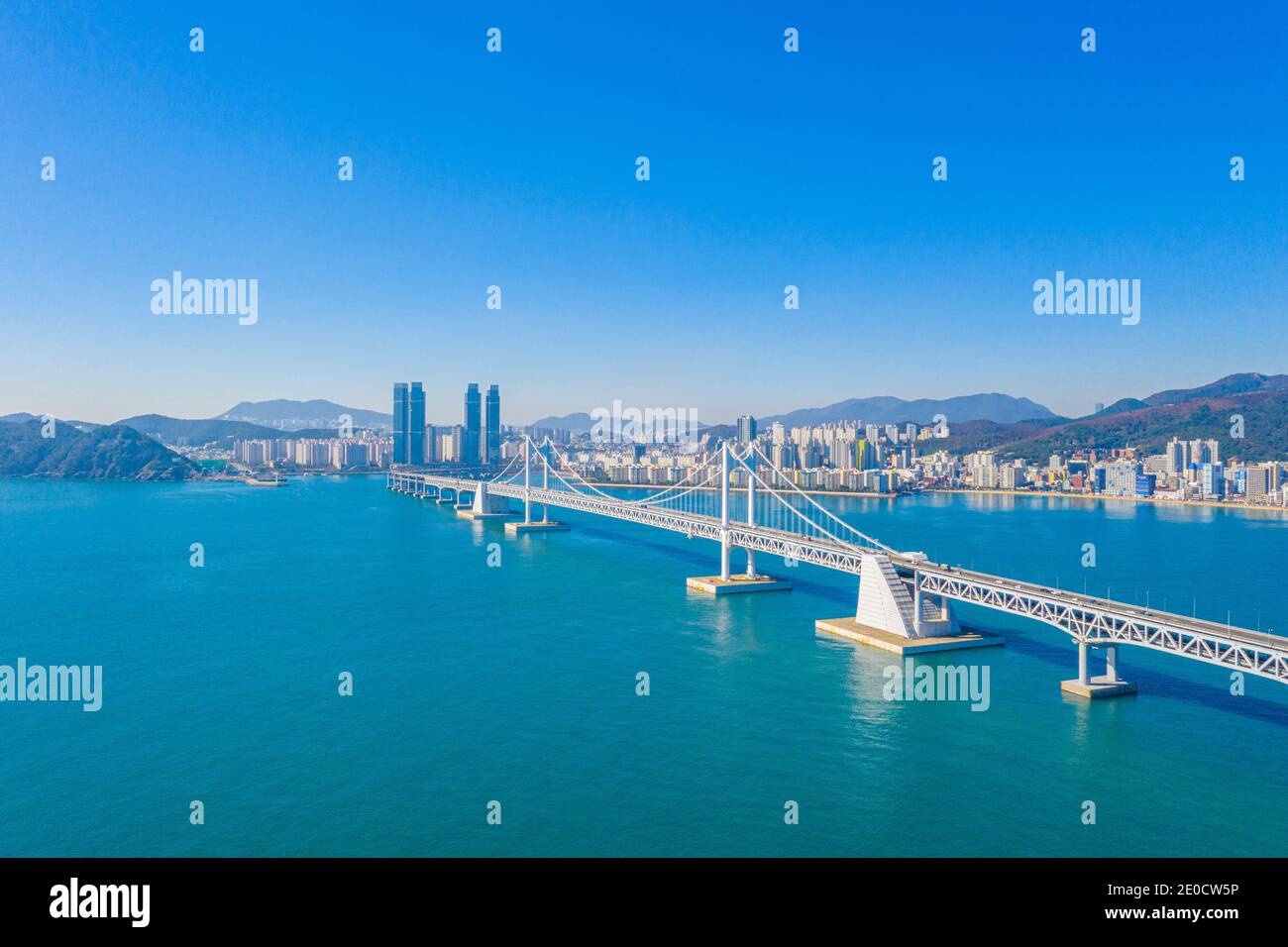 Aerial view of Gwangan bridge in Busan, Republic of Korea Stock Photo ...