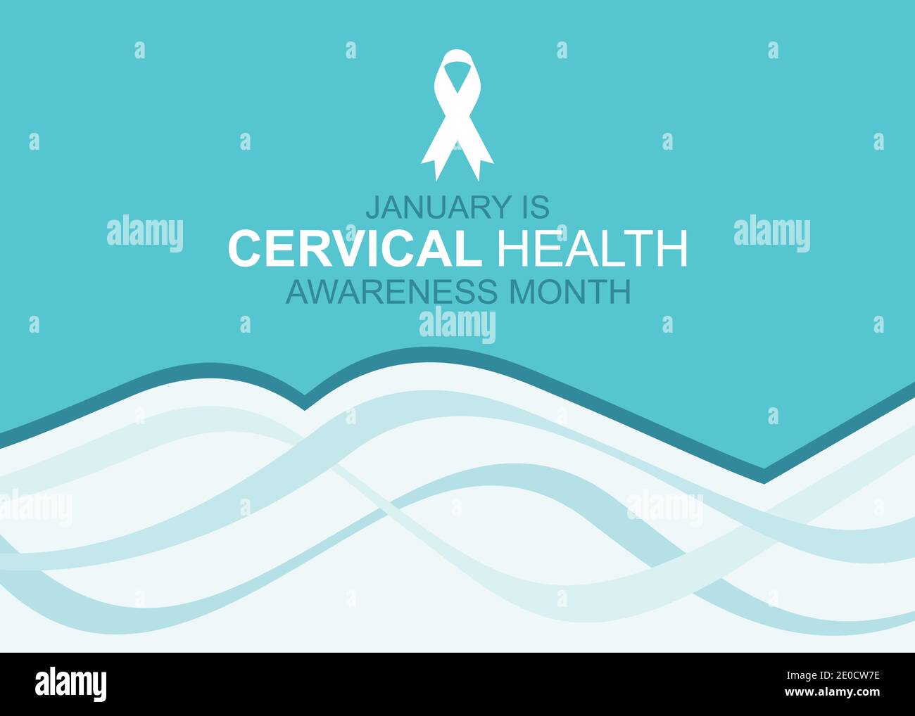 Vector illustration of Cervical Health awareness month of January Stock ...
