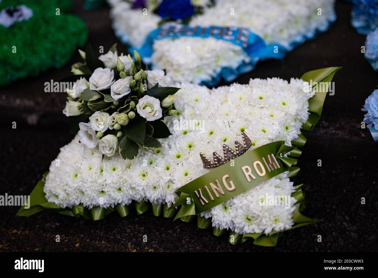 Collection of Funeral Flowers Stock Photo - Alamy