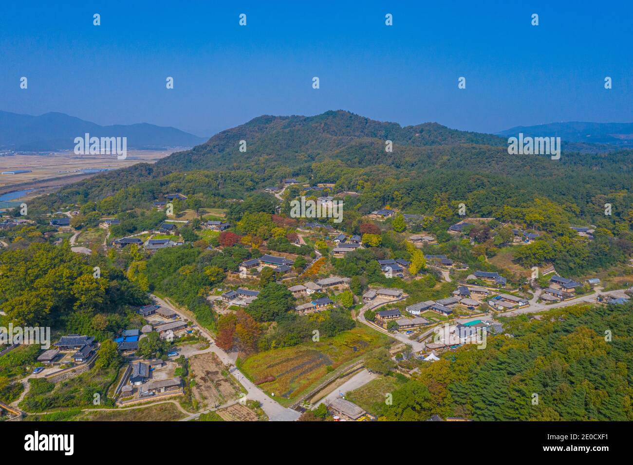 Aerial view of Yangdong Folk Village in Republic of Korea Stock Photo ...