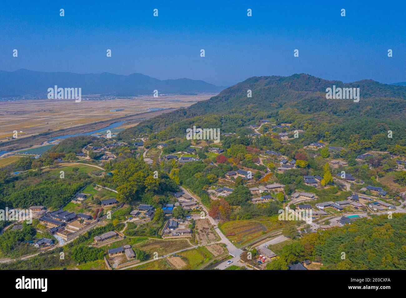 Aerial view of Yangdong Folk Village in Republic of Korea Stock Photo ...