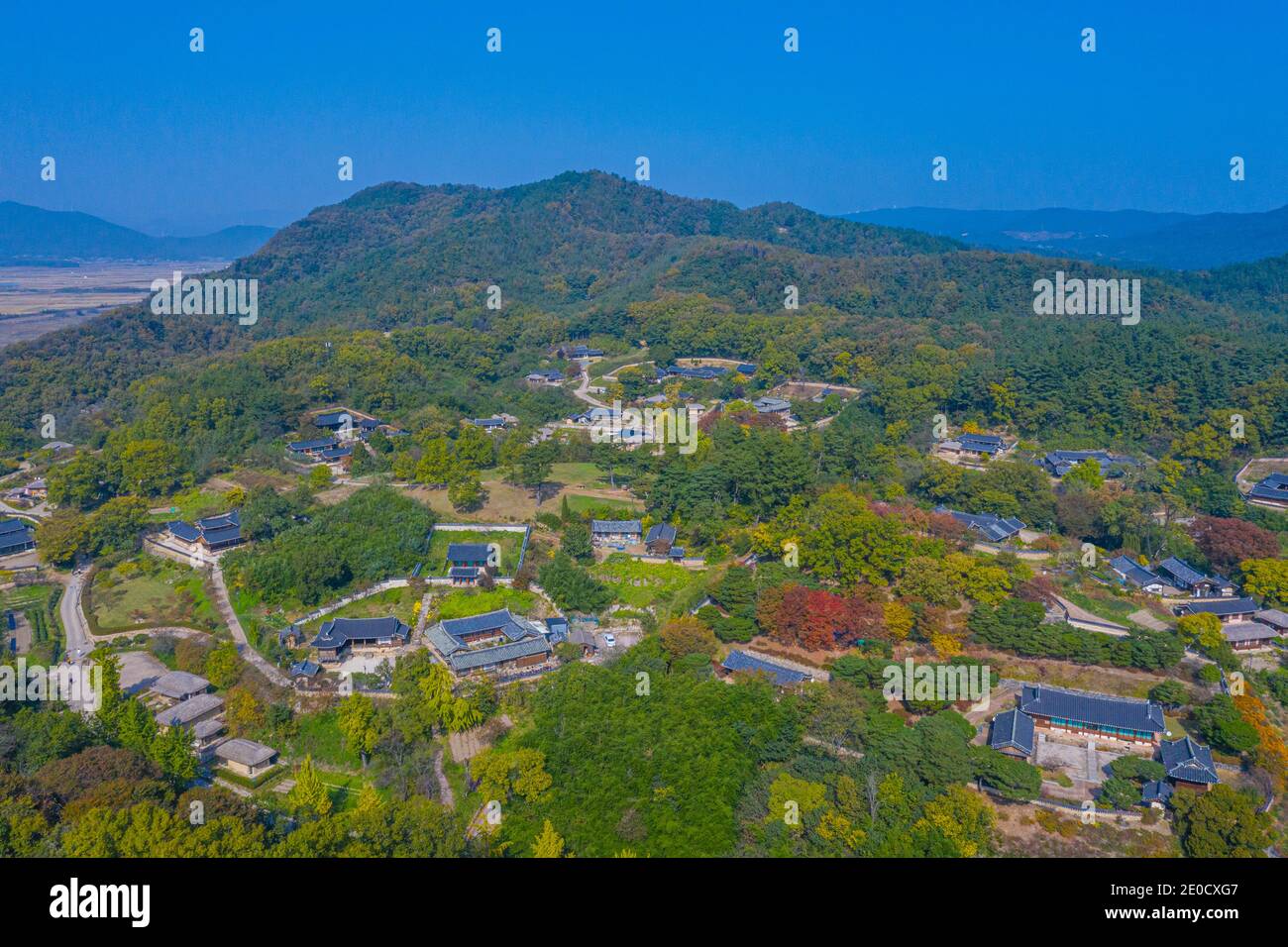 Aerial view of Yangdong Folk Village in Republic of Korea Stock Photo ...