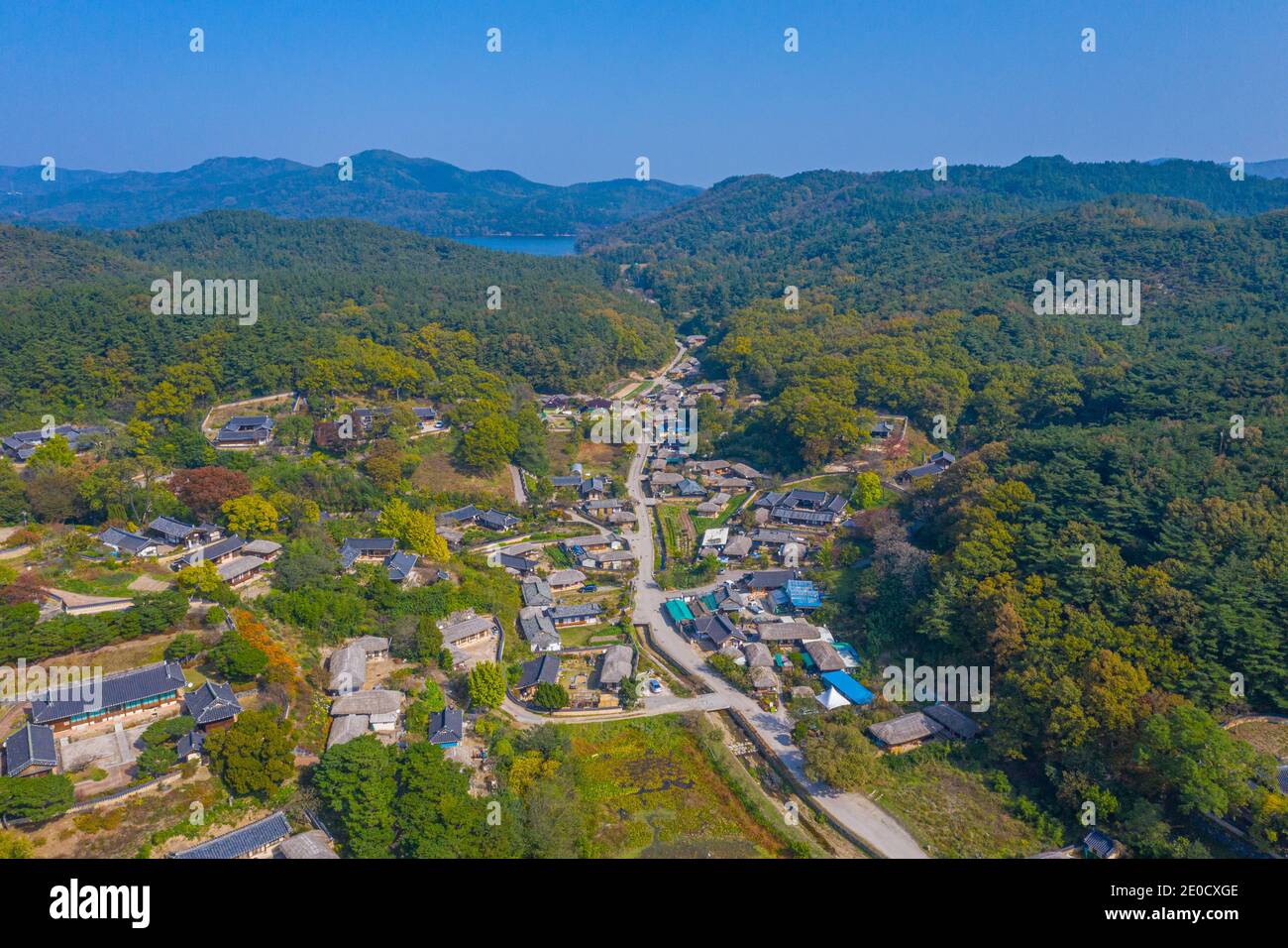 Aerial view of Yangdong Folk Village in Republic of Korea Stock Photo ...