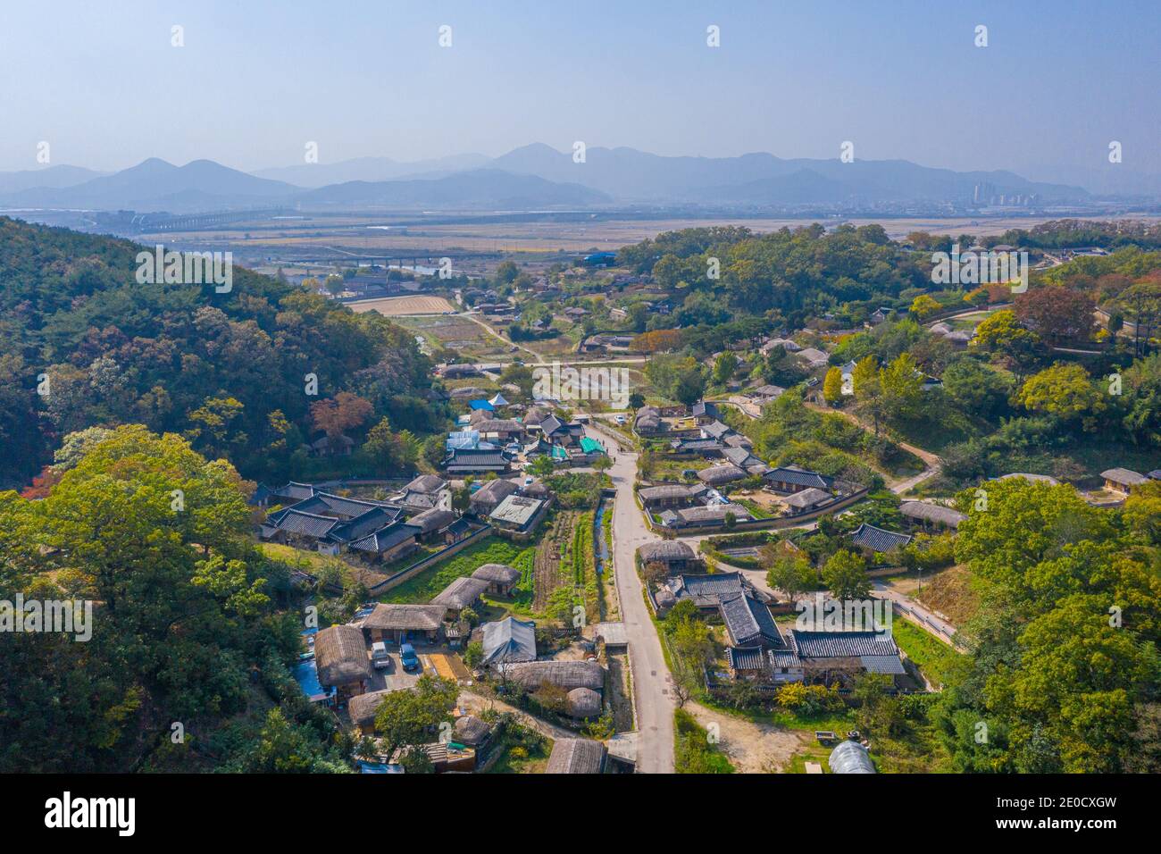 Aerial view of Yangdong Folk Village in Republic of Korea Stock Photo ...