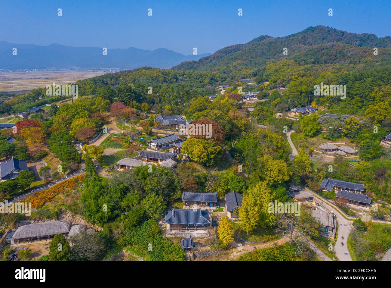 Aerial view of Yangdong Folk Village in Republic of Korea Stock Photo ...