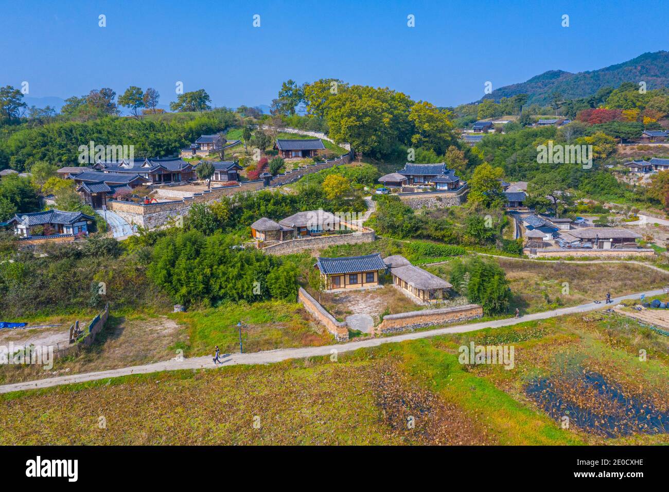 Aerial view of Yangdong Folk Village in Republic of Korea Stock Photo ...
