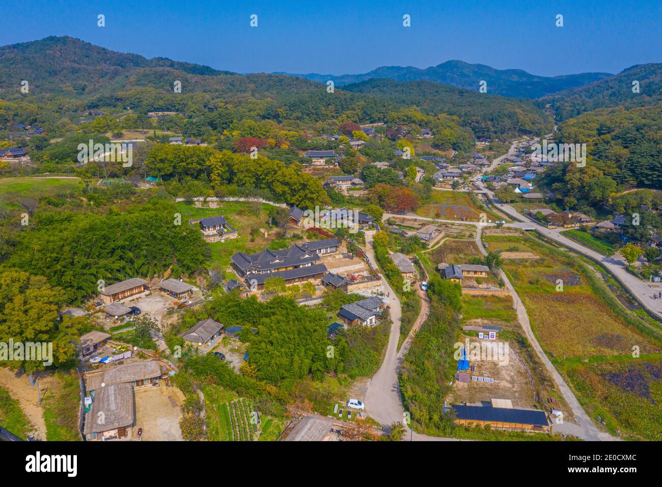 Aerial view of Yangdong Folk Village in Republic of Korea Stock Photo ...