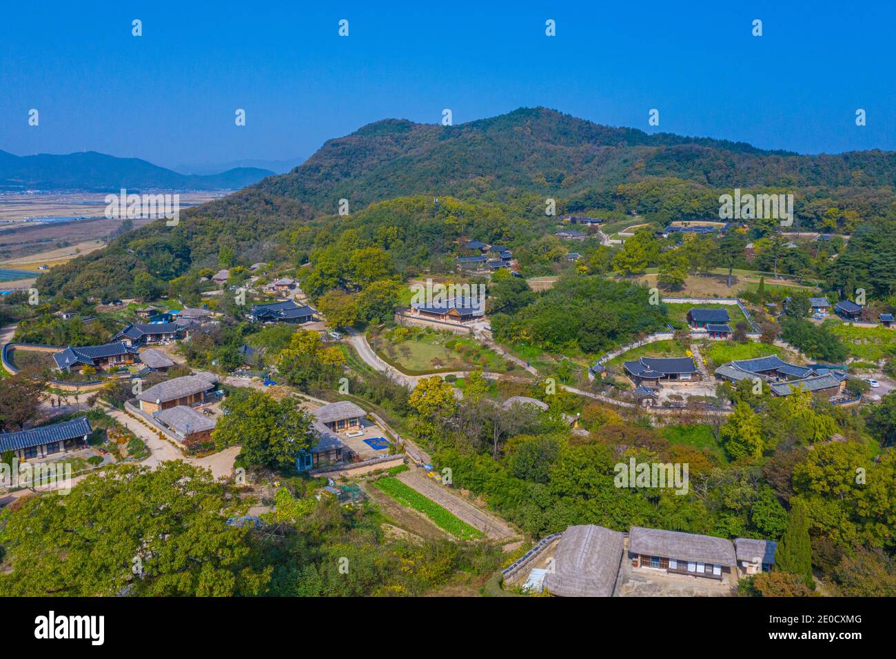 Aerial view of Yangdong Folk Village in Republic of Korea Stock Photo ...