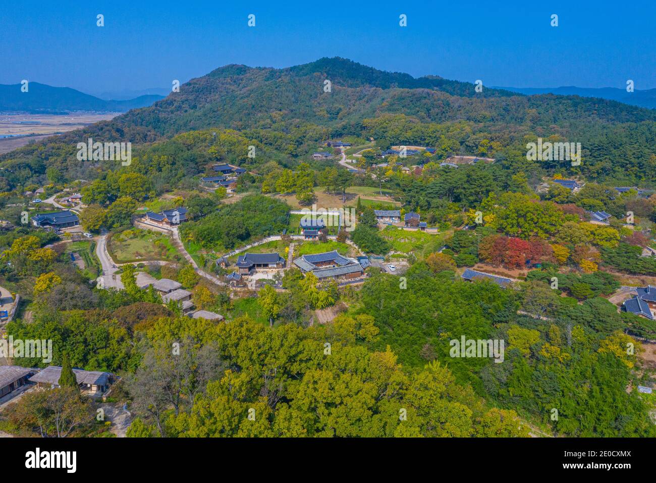 Aerial view of Yangdong Folk Village in Republic of Korea Stock Photo ...
