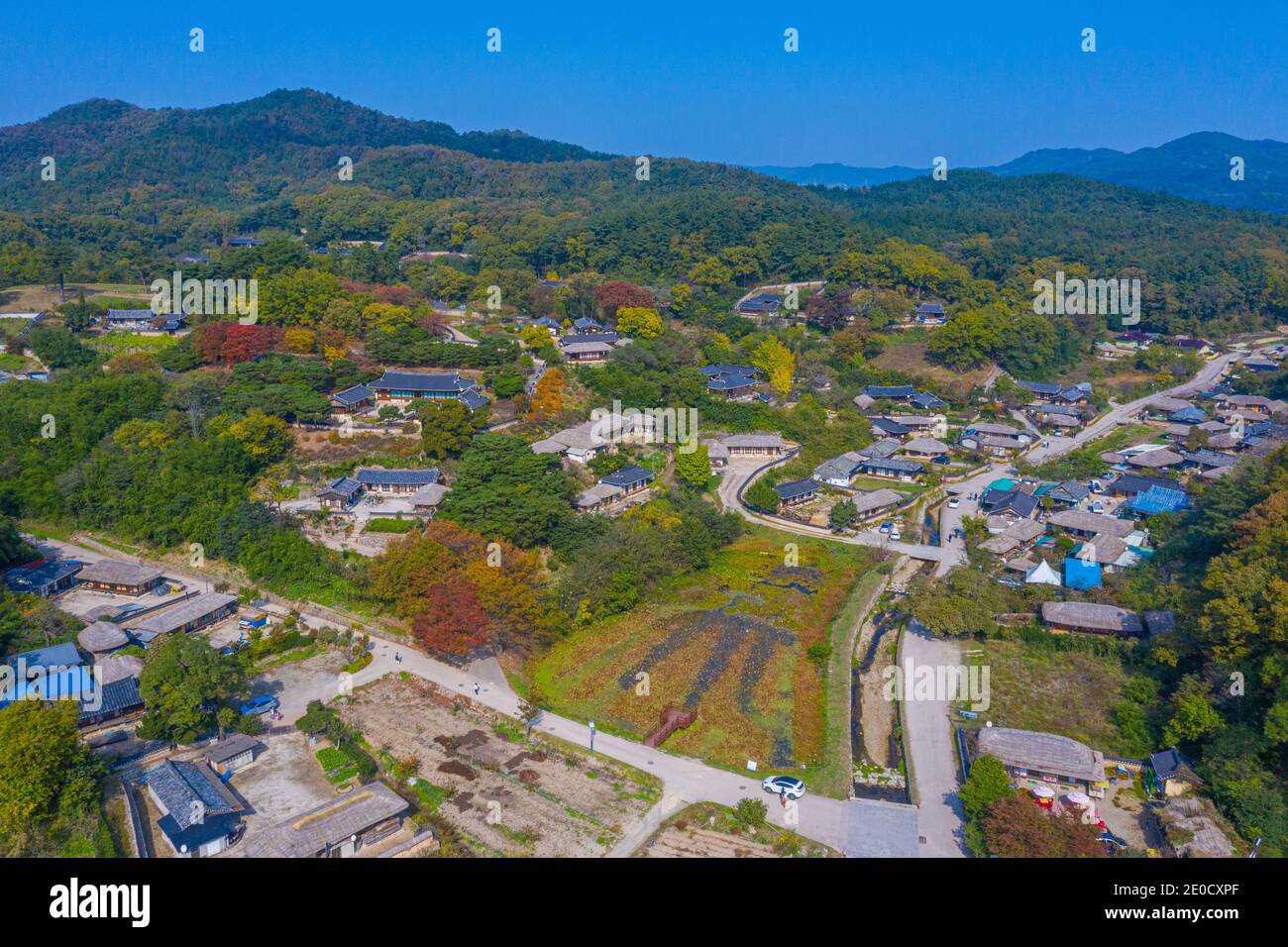 Aerial view of Yangdong Folk Village in Republic of Korea Stock Photo ...