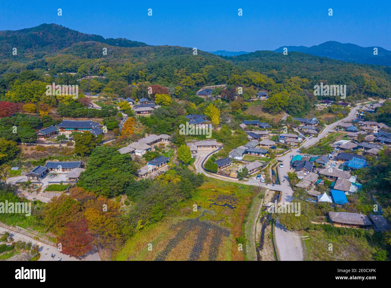 Aerial view of Yangdong Folk Village in Republic of Korea Stock Photo ...
