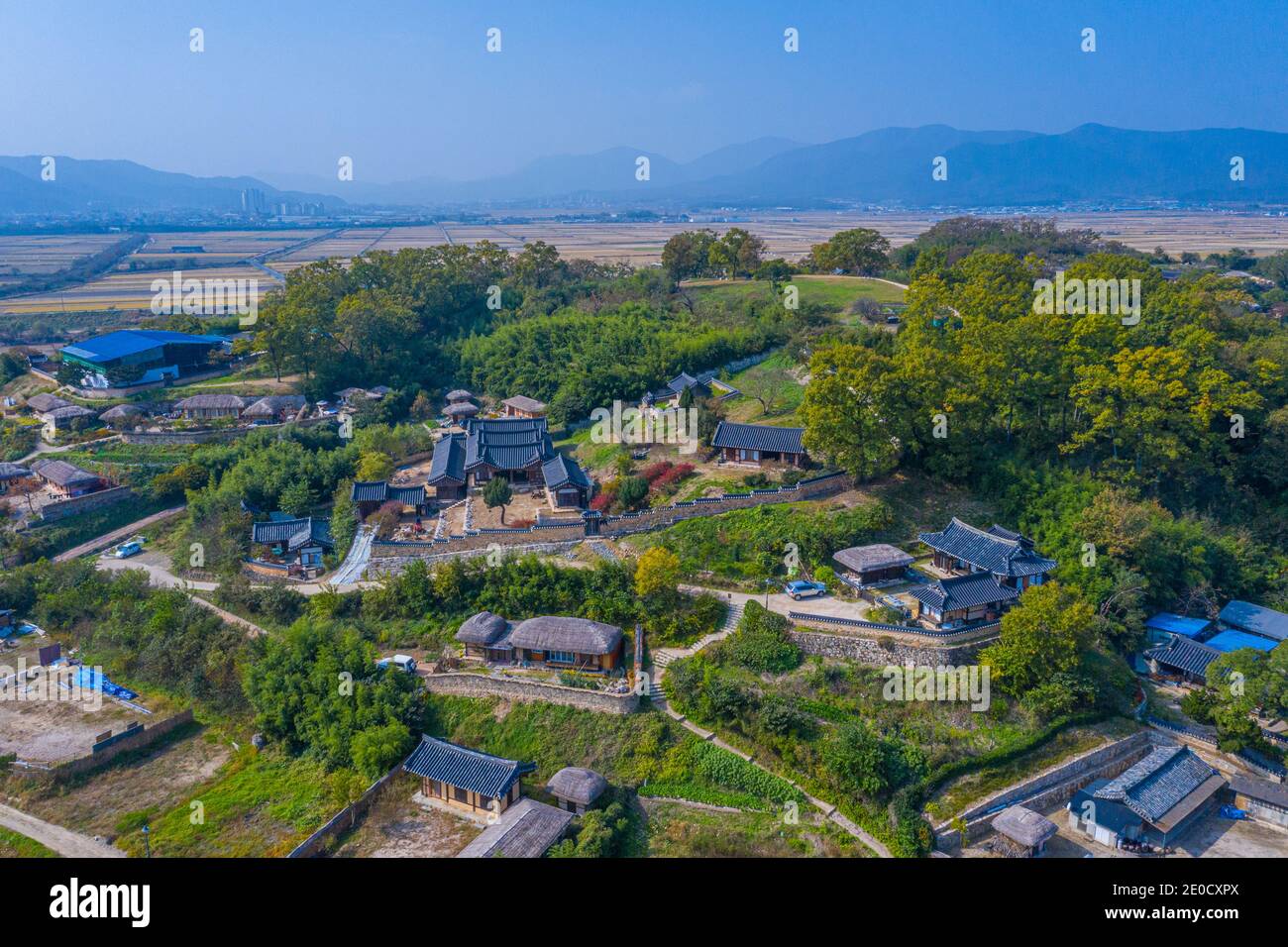 Aerial view of Yangdong Folk Village in Republic of Korea Stock Photo ...