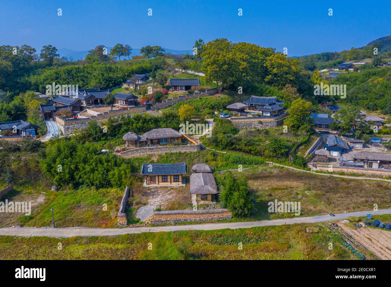 Aerial view of Yangdong Folk Village in Republic of Korea Stock Photo ...