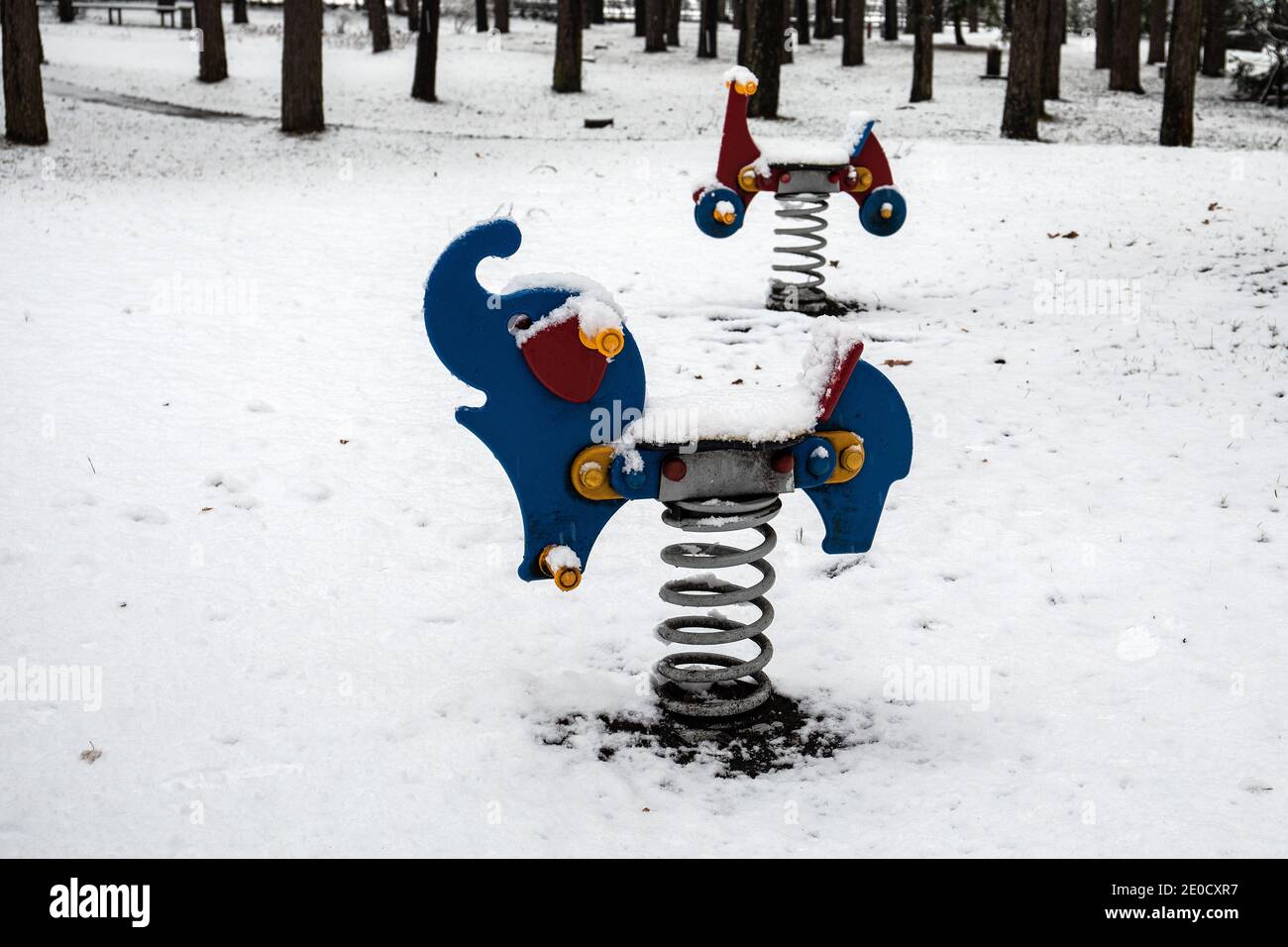 Playground equipment swing rocking horse hi-res stock photography and ...